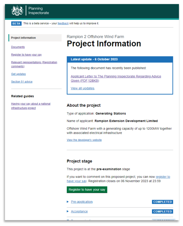 A new home for National Infrastructure Planning – Planning Inspectorate